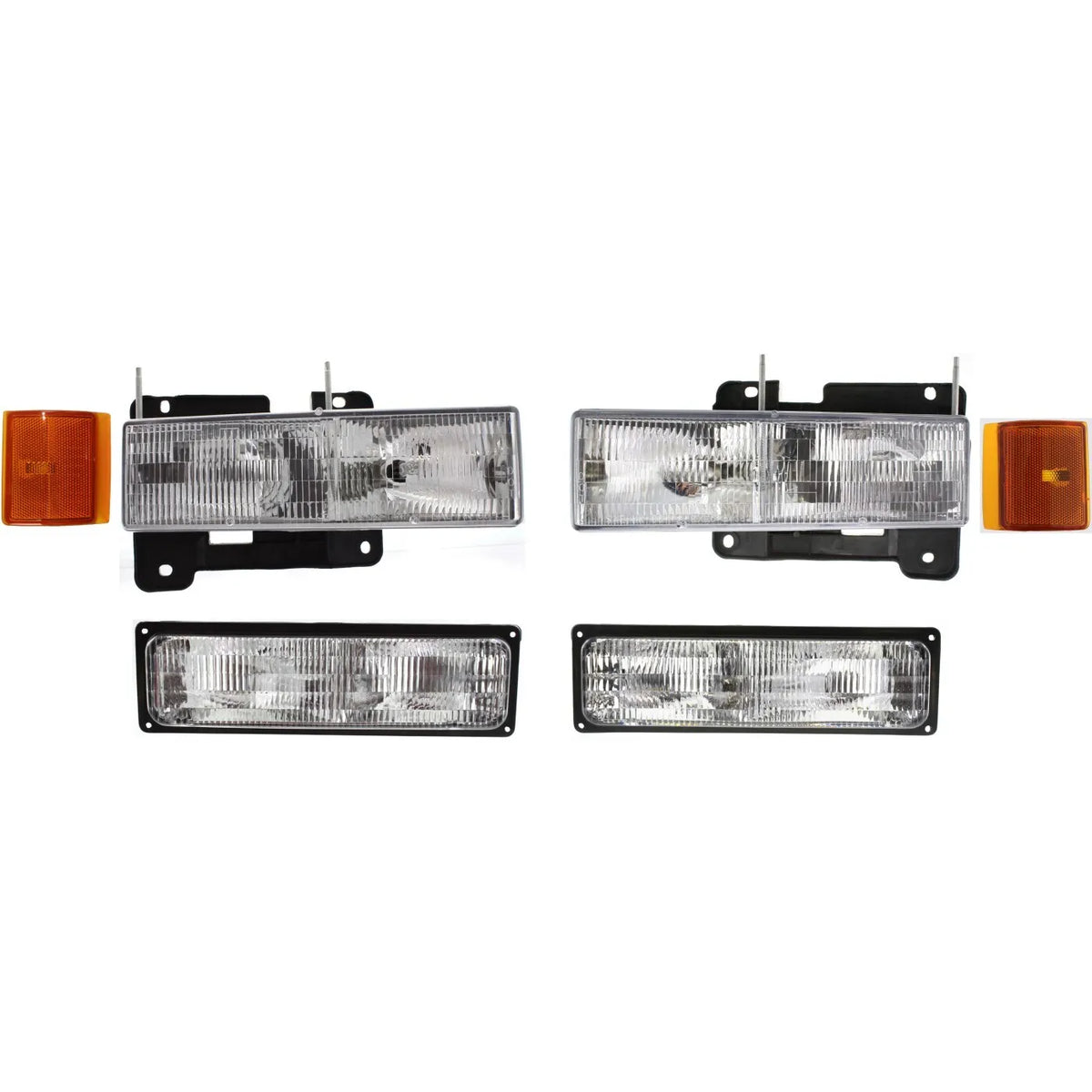 New Set of 6 Headlights Driving Head lights Headlamps Driver & Passeng – Modus Performance