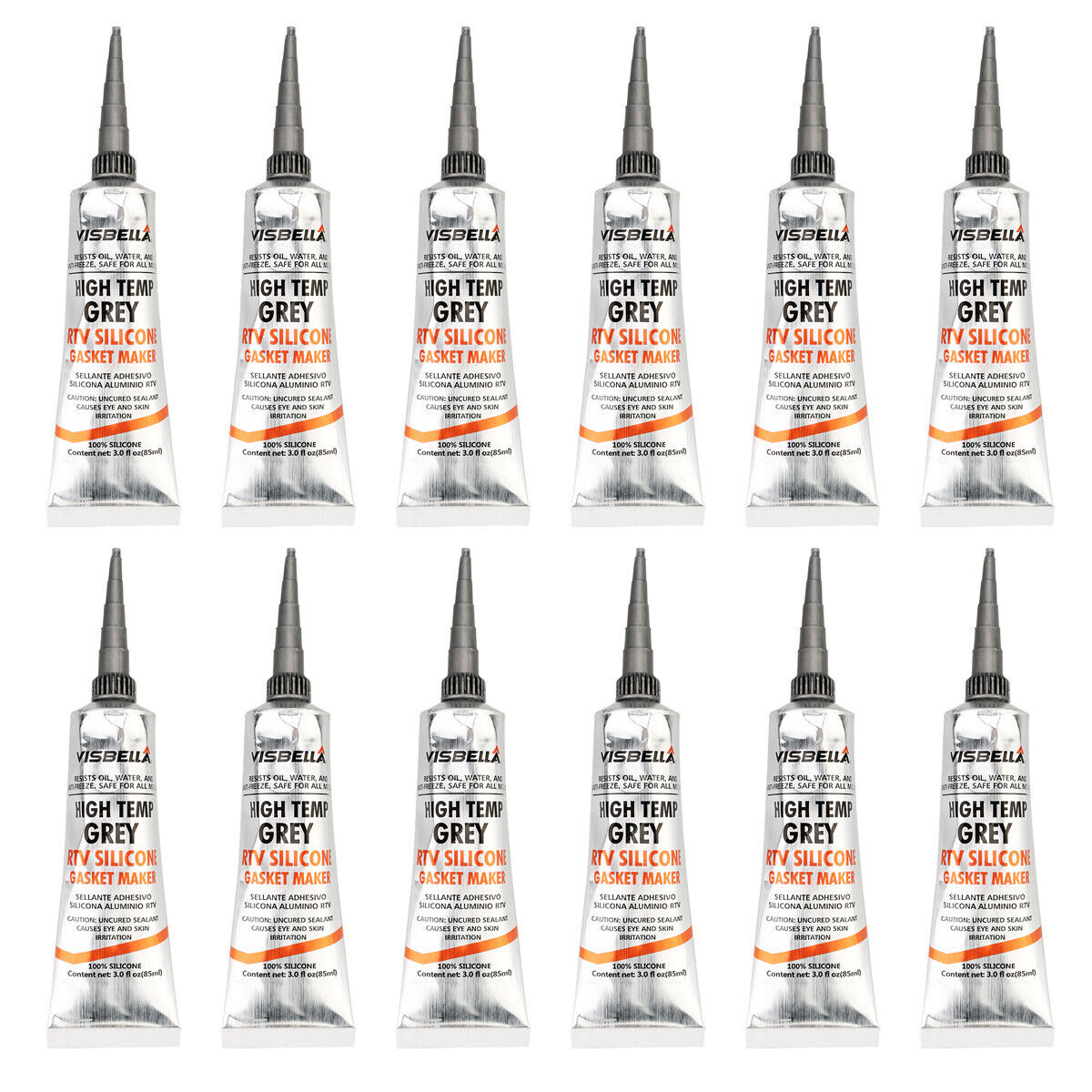 12 PCS 85 ml Grey High Temperature Oil Resistance RTV Silicone For Aut ...