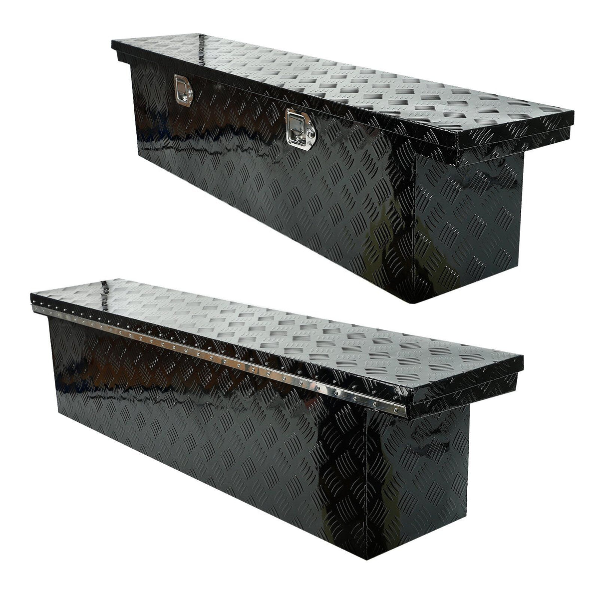 60"X12"X14" PICKUP TRUCK TRUNK BED TOOL BOX TRAILER STORAGE+LOCK BLACK ...