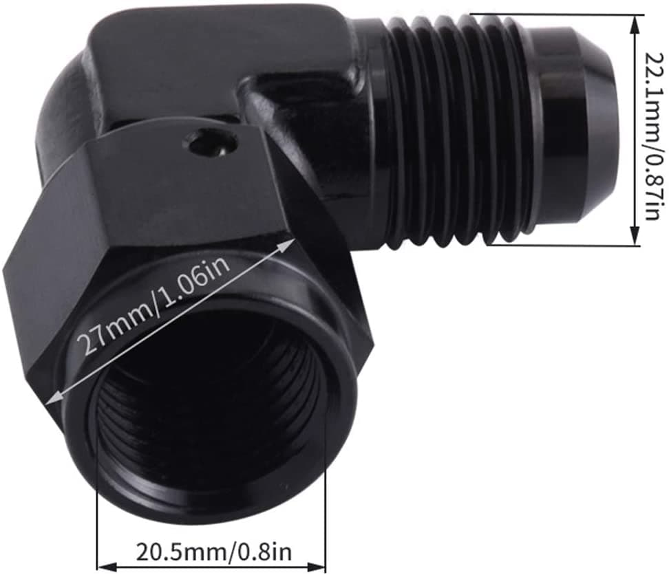 10AN Female to 10AN Male Flare 90 Degree Swivel Hose Fitting Adapter A ...