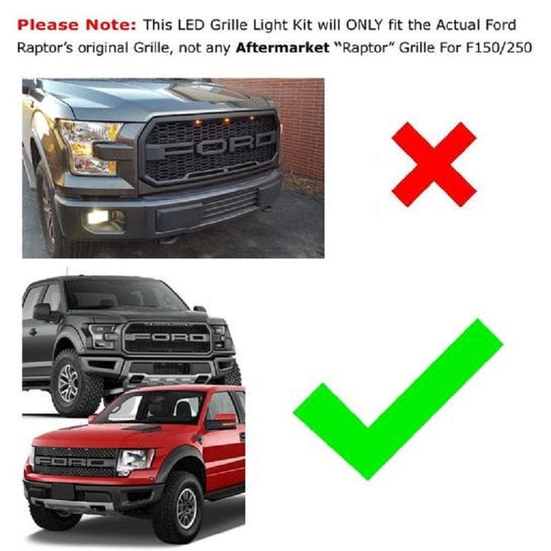 SPELAB BASIKER Auto Front Grille Lights for 2004-2019 Ford F150 Raptor ...