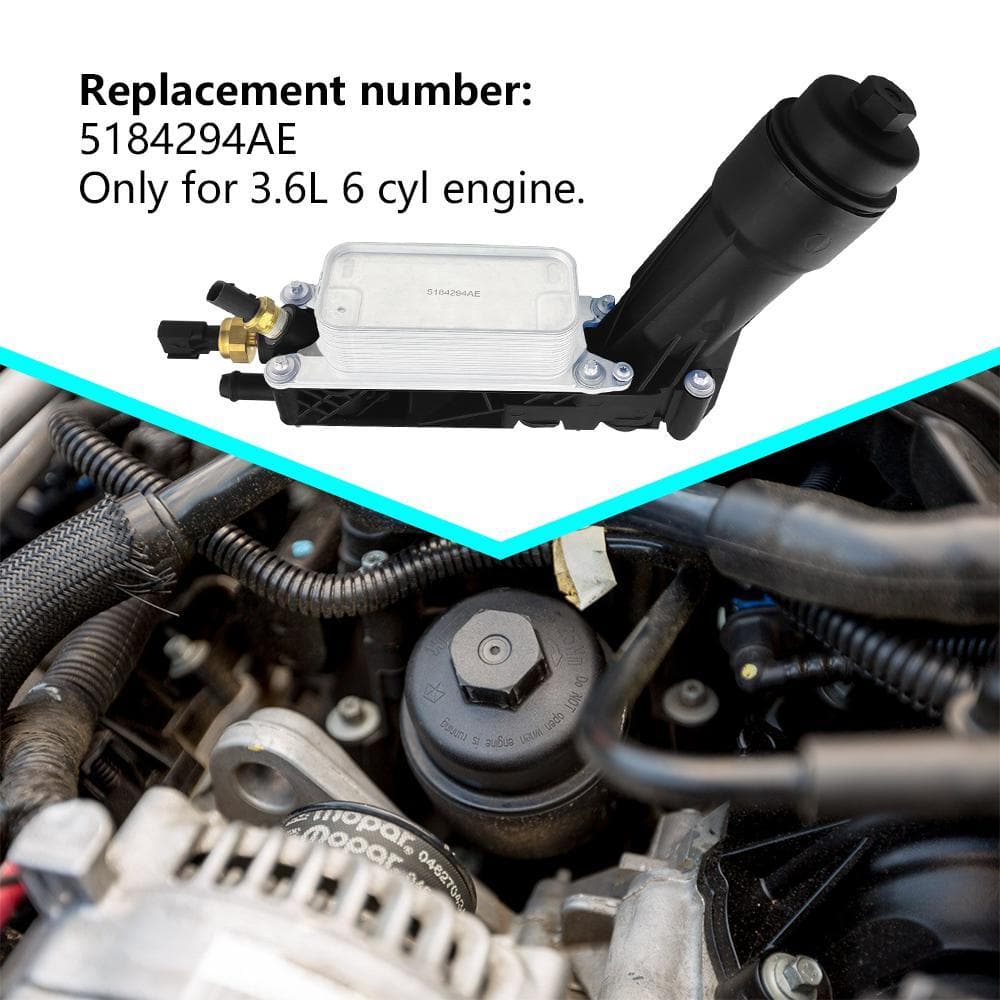 2011-2013 3.6L Engine Oil Filter Cooler Housing Adapter Assembly Senso ...