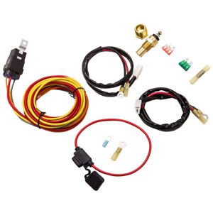 Dual Electric Cooling Fan Wiring Harness Thermostat Kit 165 Degrees 14 ...